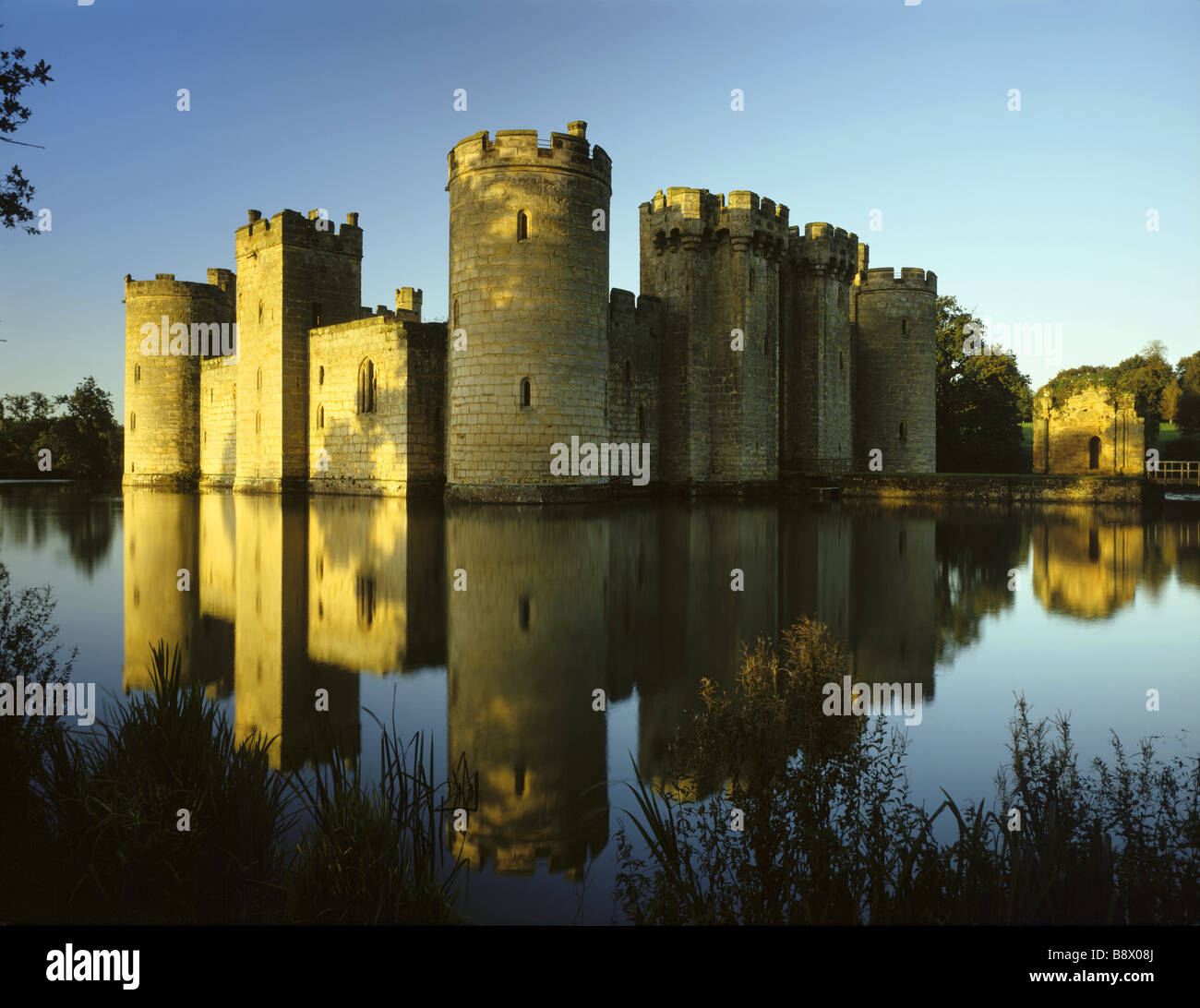 The north east corner of Bodiam Castle seen across the moat The Castle ...