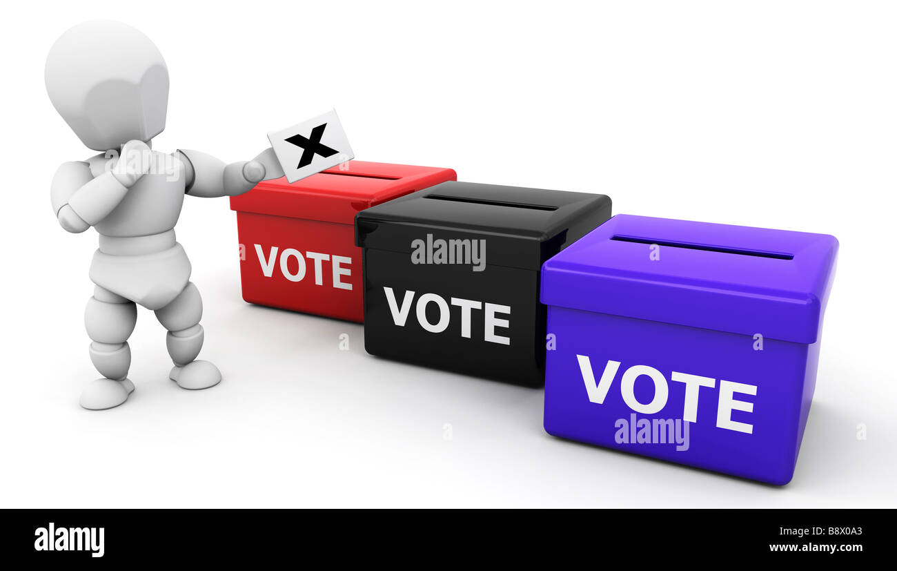 3D render of someone voting Stock Photo - Alamy