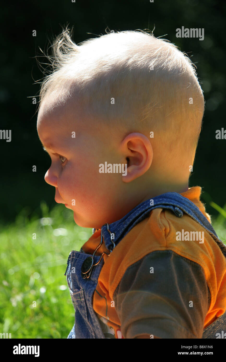 Profile of baby boy Stock Photo - Alamy