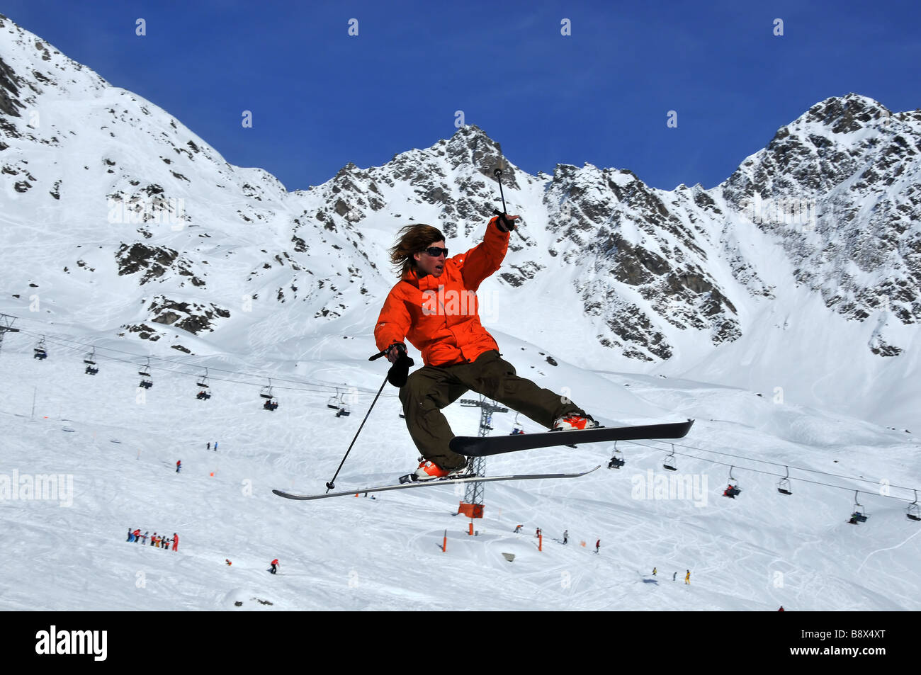 Skier performing jump ski hi-res stock photography and images - Alamy