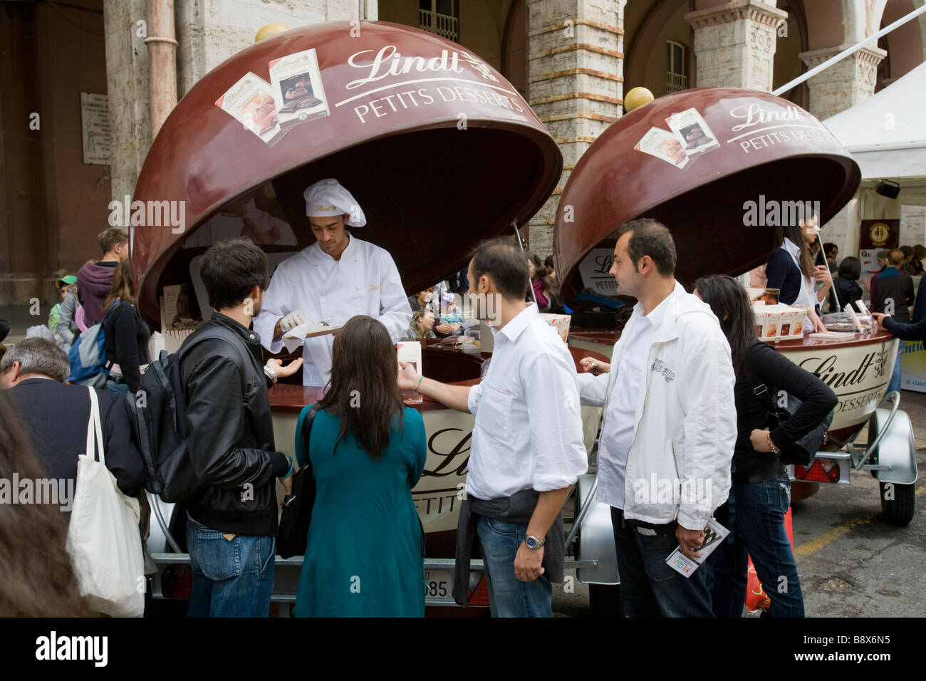 Lindt chocolate stand perugia eurochocolate italy hi-res stock ...