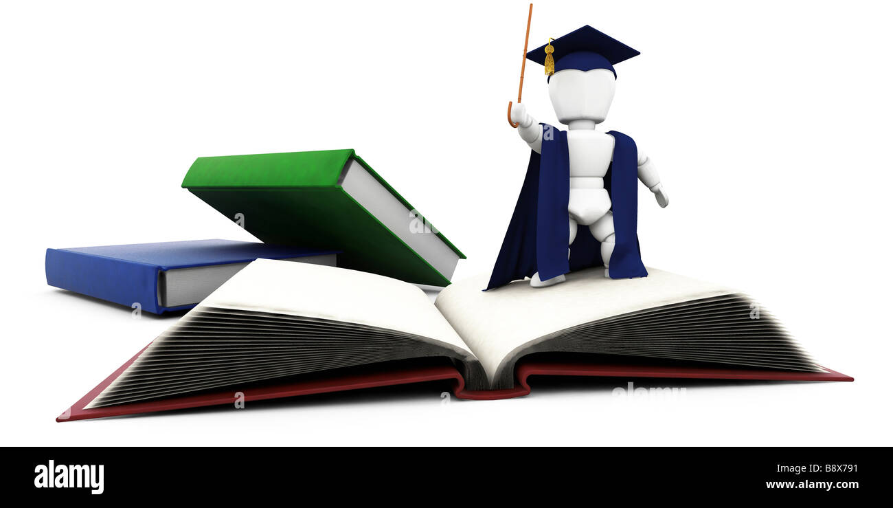 3D render of a lecturer with books Stock Photo - Alamy