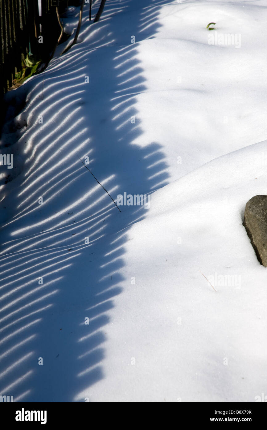 Shadows on snow Stock Photo - Alamy