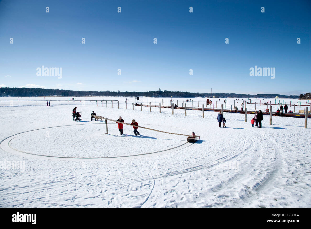 Polar sledge on the ice For editorial use only Stock Photo - Alamy