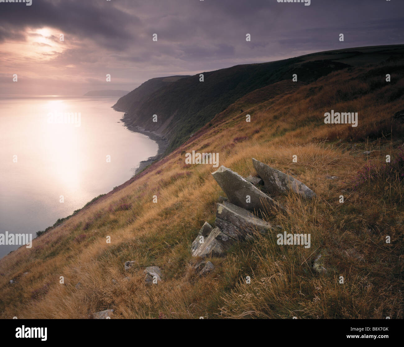 Glenthorne Cliffs east of Foreland Point with Porlock Bay and North ...