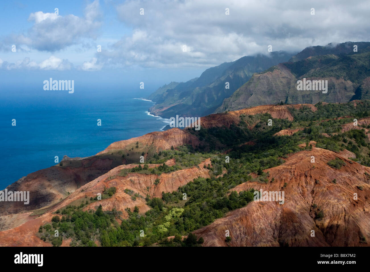 Napali Coast State Park and Na Pali Cliffs Kauai Hawaii USA Stock Photo ...