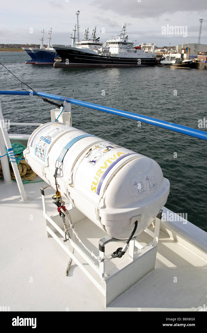 Life raft container boat hi-res stock photography and images - Alamy