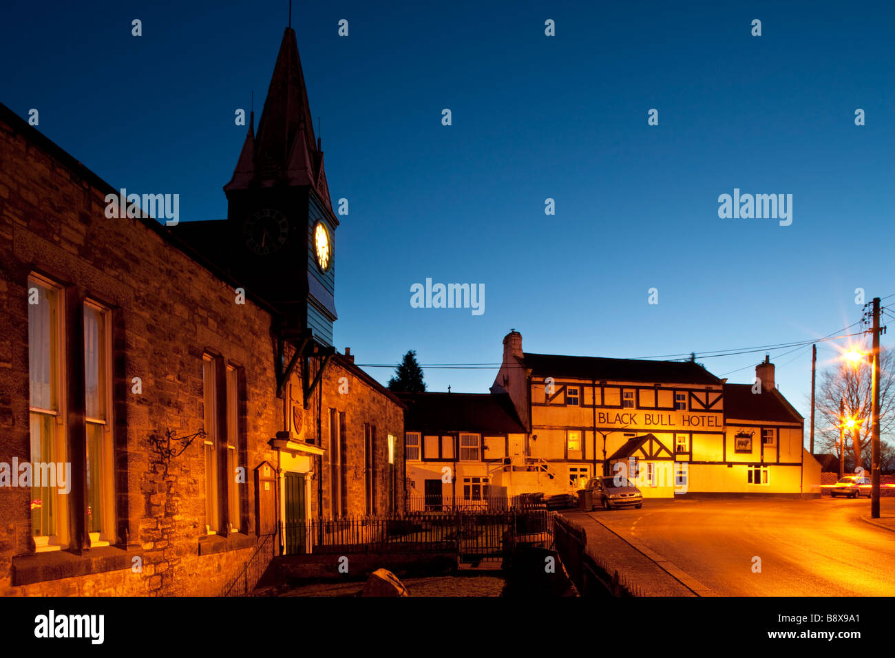 Bellingham town hall on Front Street in the town, Northumberland ...