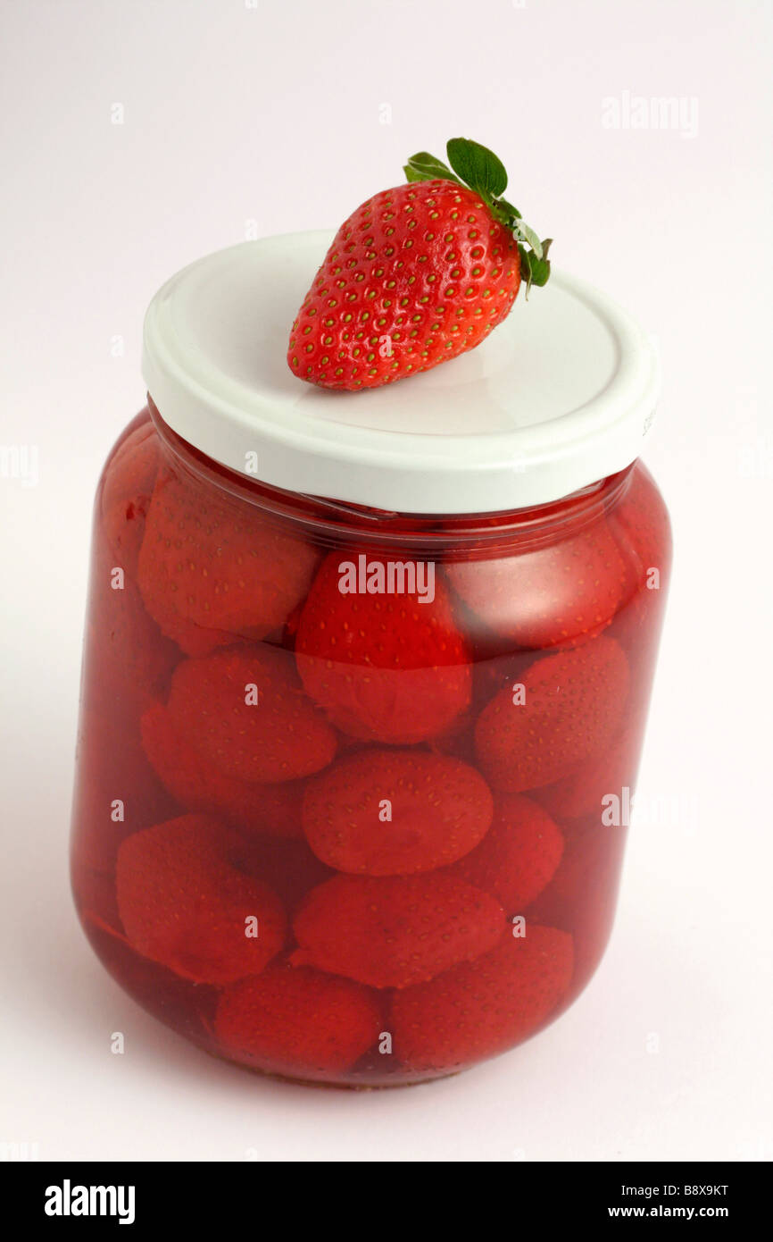 Strawberries in syrup Stock Photo - Alamy