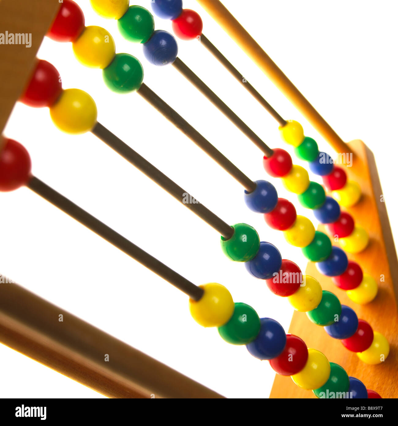 A wooden colourful abacus on a white background Stock Photo - Alamy