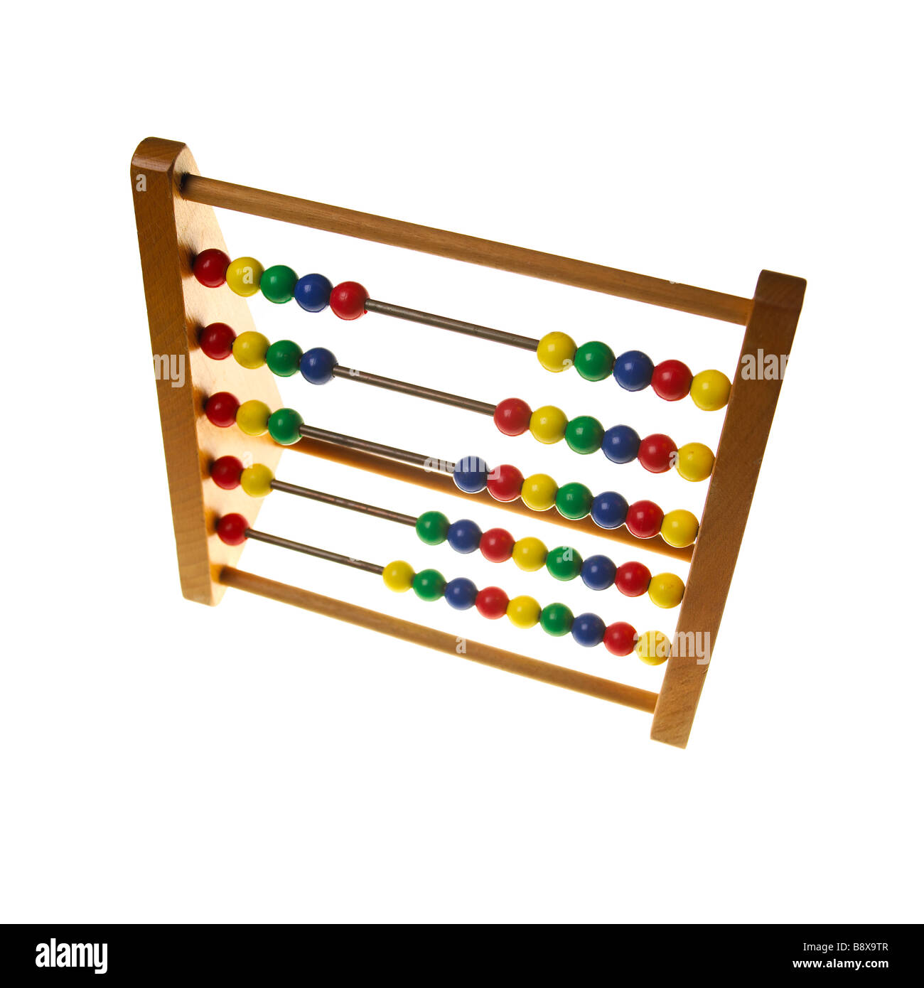 A wooden colourful abacus on a white background Stock Photo - Alamy