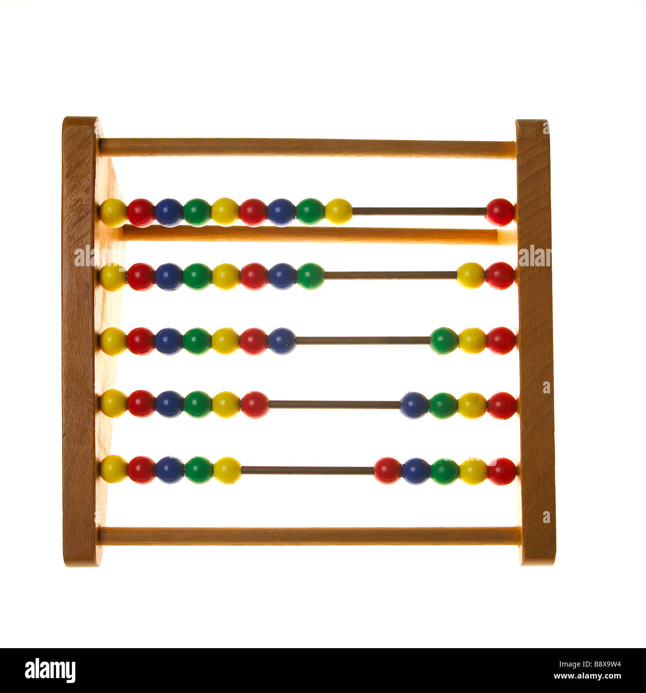 A wooden colourful abacus on a white background Stock Photo - Alamy