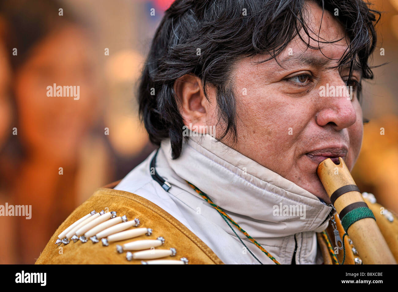 man playing flute Stock Photo - Alamy