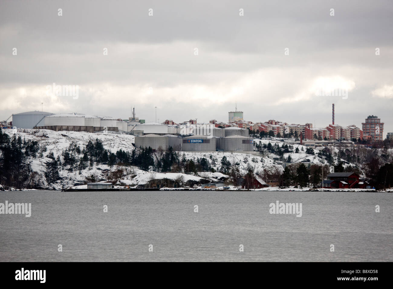 Oil refinery in winter Stock Photo - Alamy