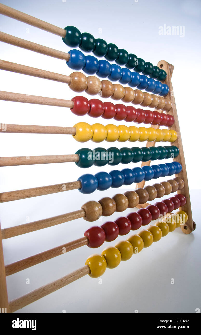 Abacus on white background Stock Photo - Alamy
