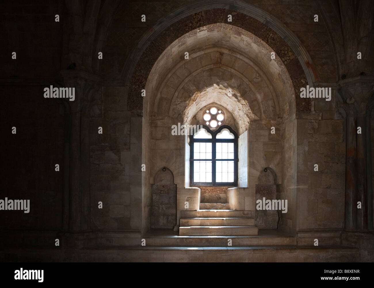 Italy Castel Del Monte inside of the Svevo castle XIII century Stock ...