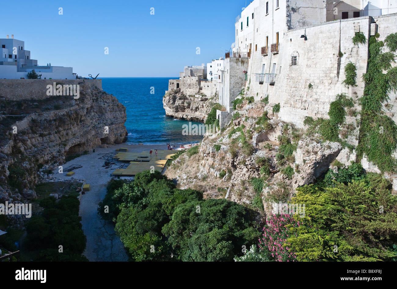 Italy Polignano view of the city on the sea Stock Photo - Alamy