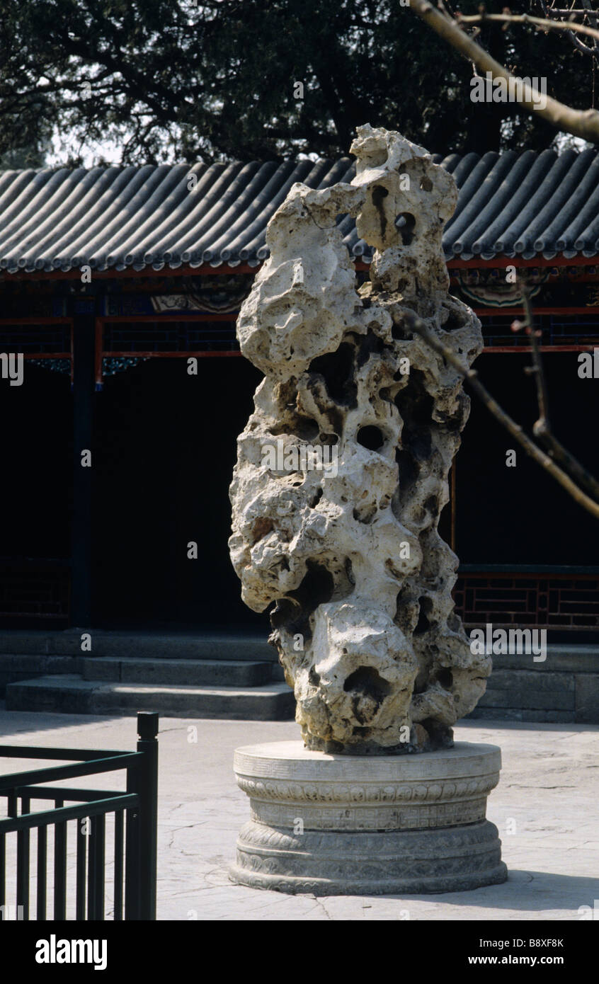 Giant rock in the courtyard of the Hall of Benevolence and Longevity ...