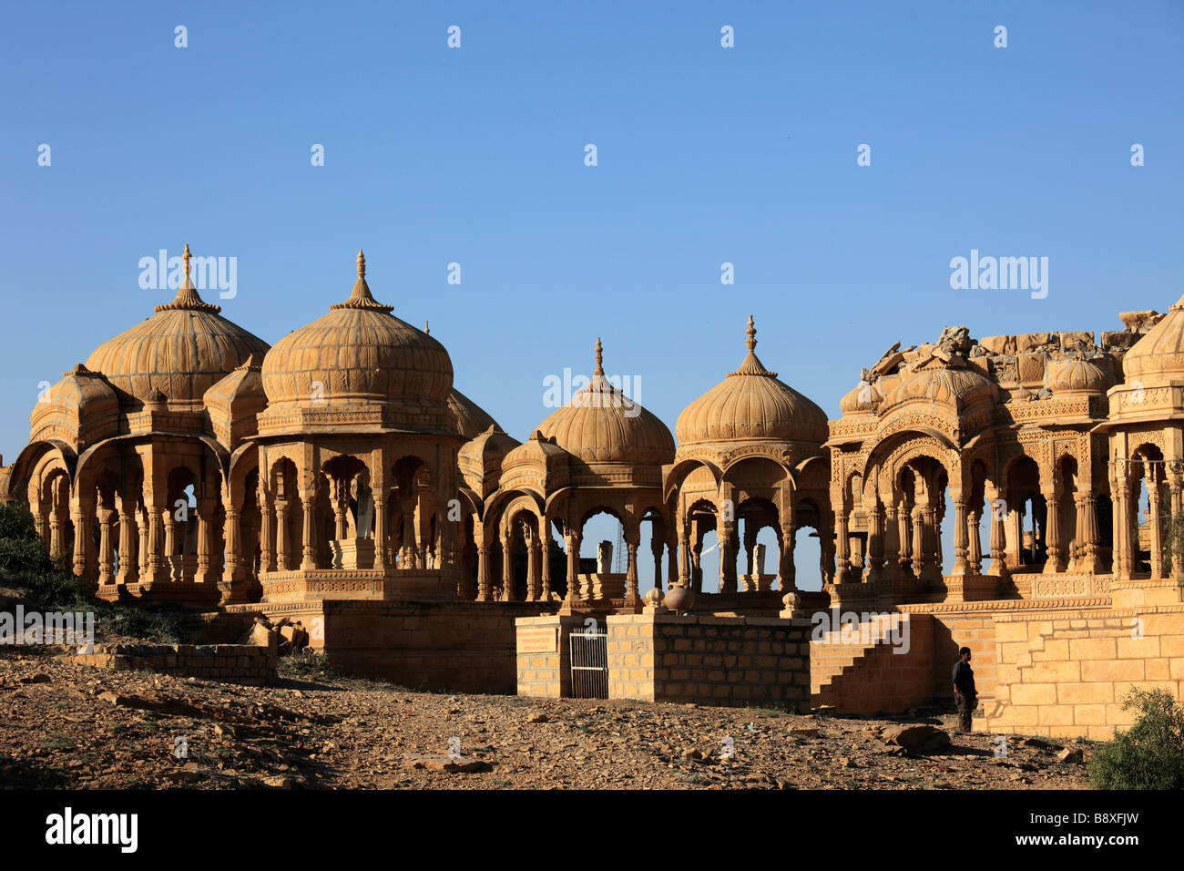 India Rajasthan Thar Desert Bada Bagh cenotaphs Stock Photo - Alamy