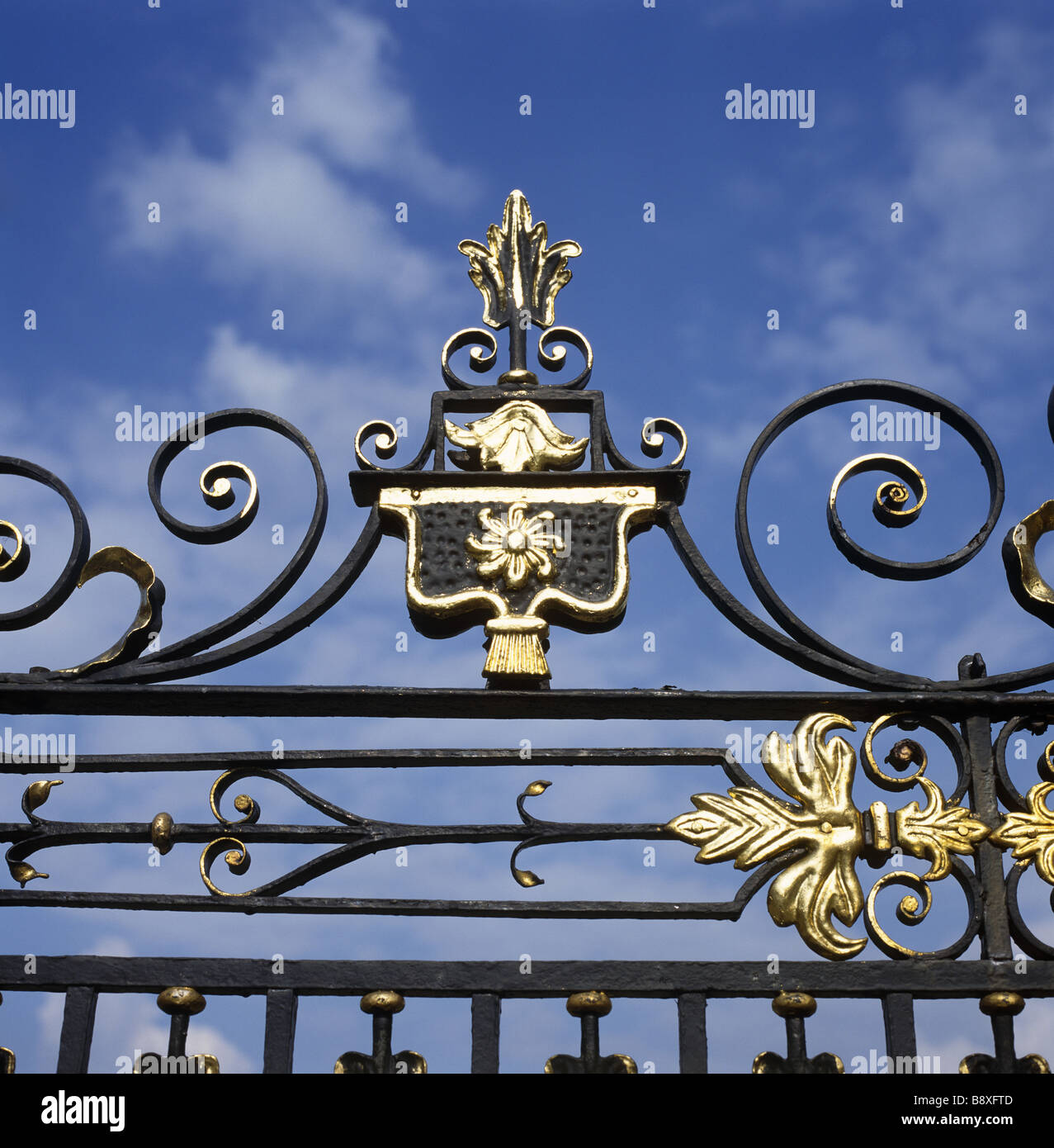 A detailed close up of the wrought iron screen at Erddig Stock Photo ...