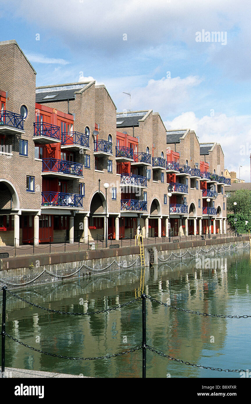 London Docklands, Shadwell Basin with new housing in lieu of former ...