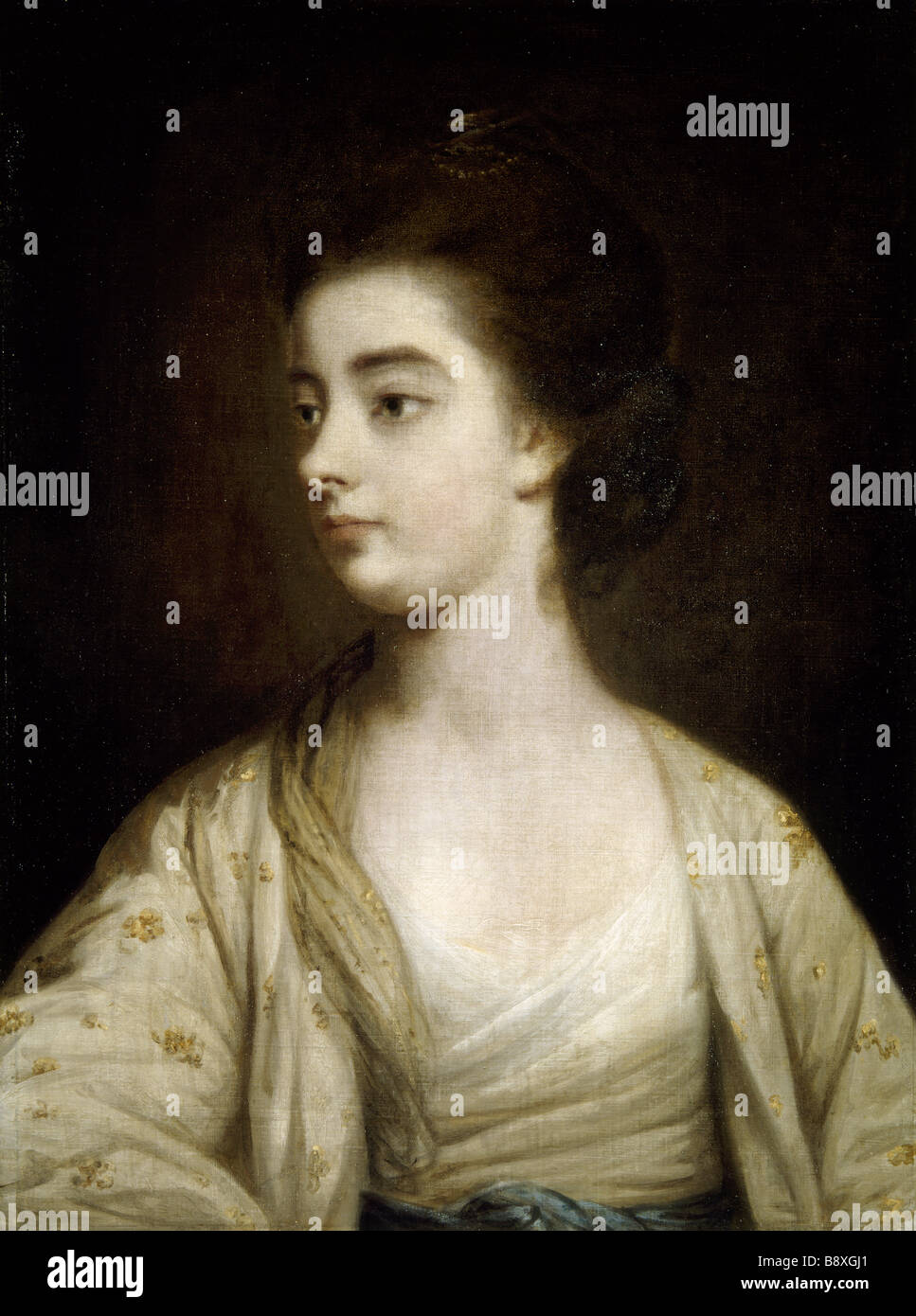 PORTRAIT OF EMMA VERNON by Sir Joshua Reynolds post conservation at Hanbury Hall Stock Photo - Alamy