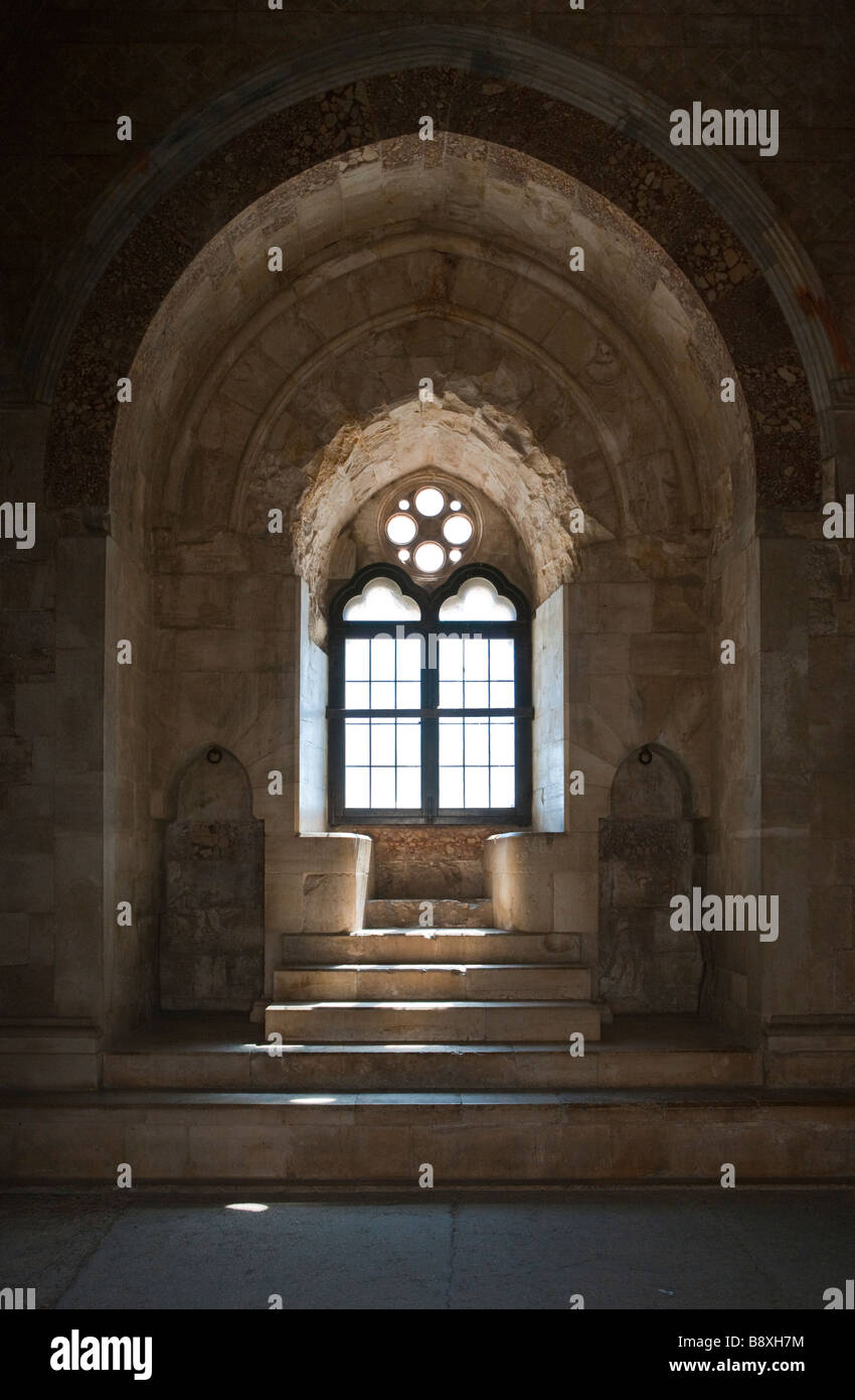 Italy Castel Del Monte inside of the Svevo castle XIII century Stock ...