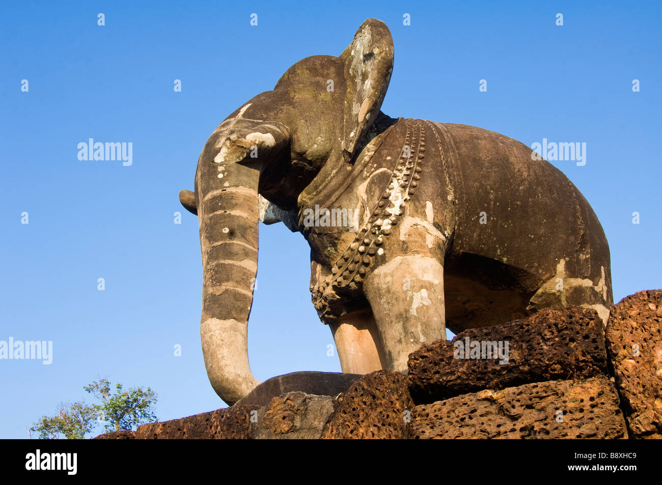 Stone elephant East Mebon Angkor Stock Photo - Alamy