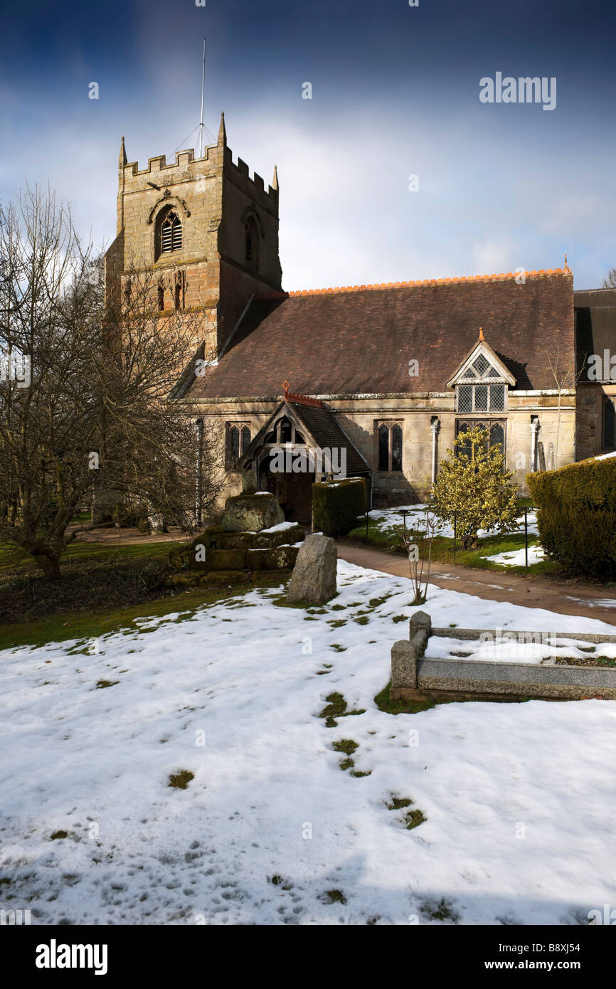 churchyard beoley church warwickshire midlands Stock Photo - Alamy