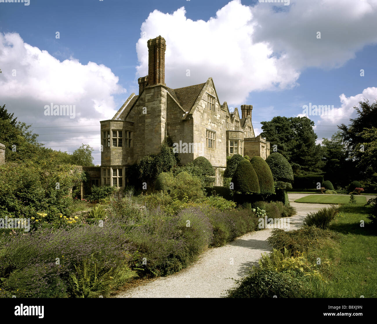 South west front of the house showing a third tier of five faced bay ...