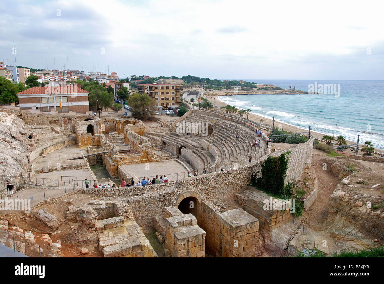 the ancient ruins of a roman amphitheatre at tarragona, catalonia,spain ...
