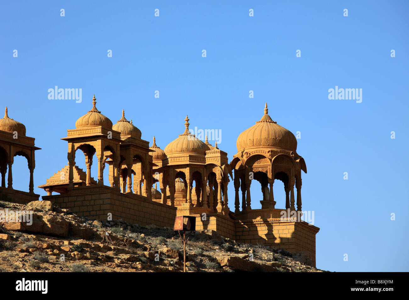 India Rajasthan Jaisalmer Sunset Point cenotaphs Stock Photo - Alamy