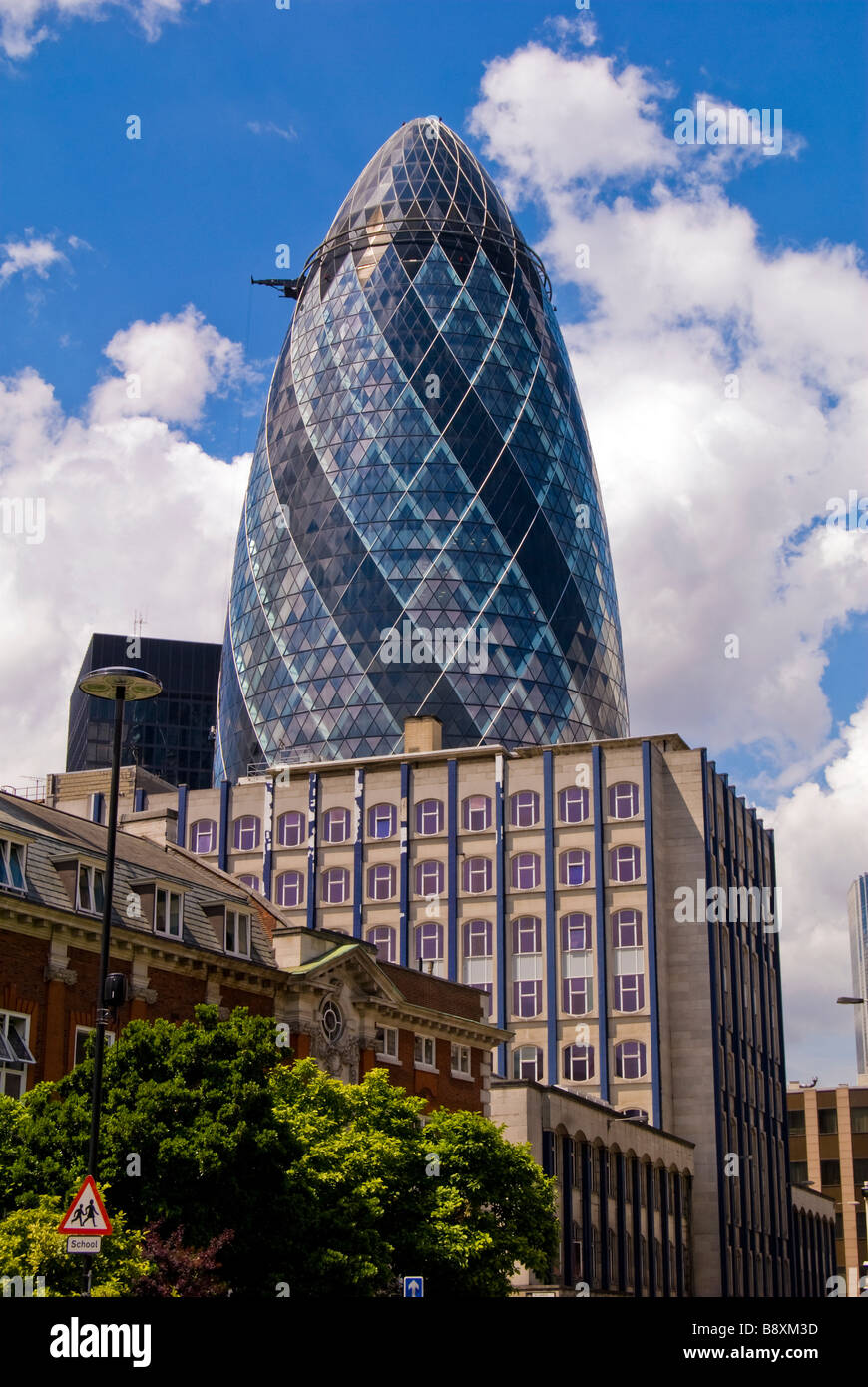 Swiss RE insurance or Gherkin skyscraper building, London, England, UK ...