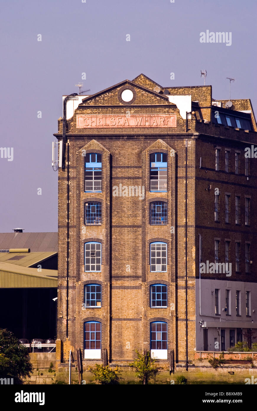 Old warehouse building at Chelsea wharf, London, England, UK Stock ...
