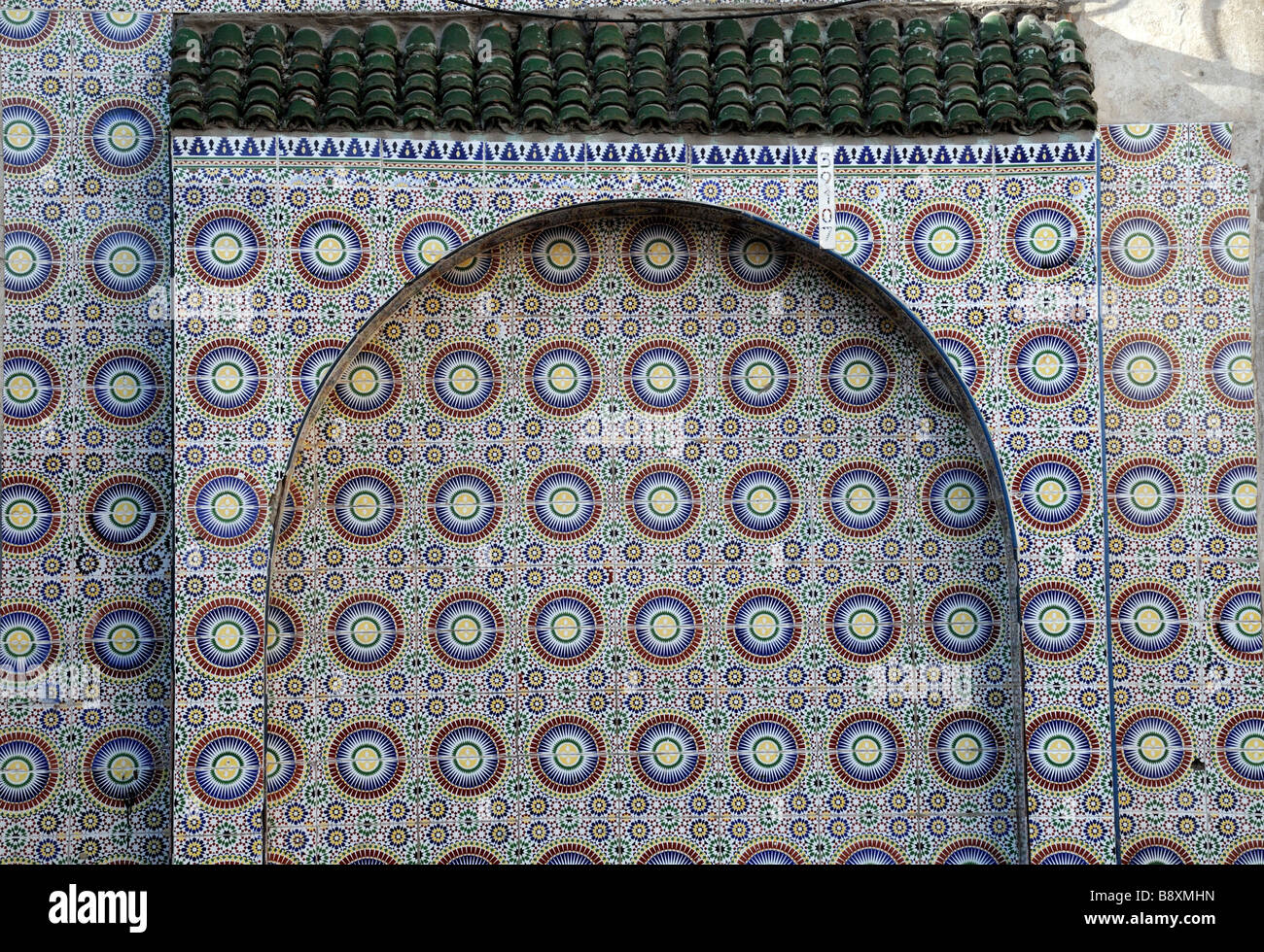 Colorful Colourful Zelig Glazed Tiles Tilework Wall Old Medina Market Place Des Nations Unies
