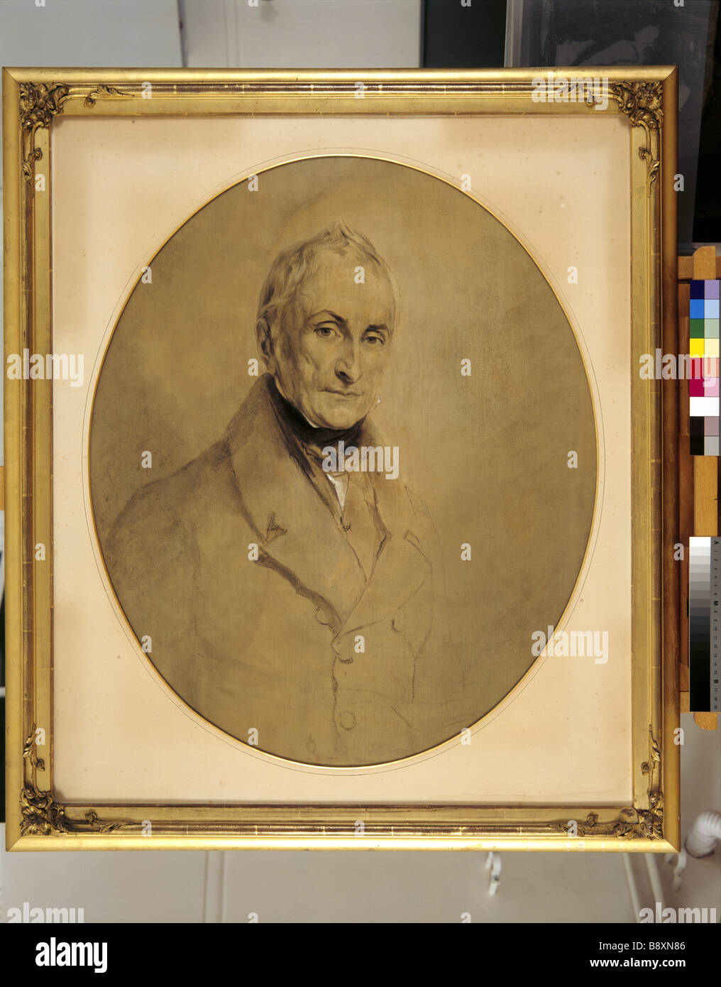 DRAWING OF THE FIRST LORD BRISTOL at Ickworth post conservation Stock ...