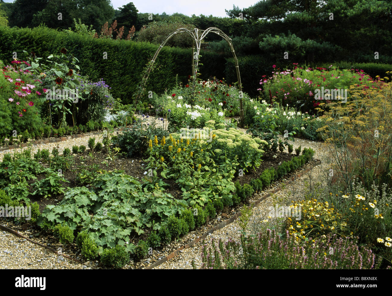 The cottage garden with vegetables herbs flowers for the house a ...