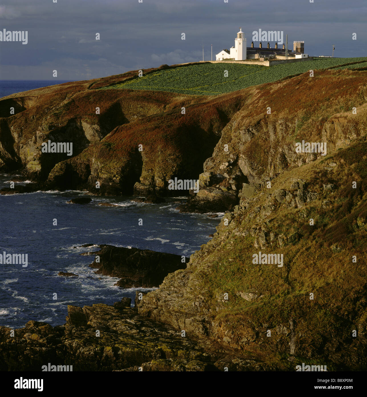 Lizard Lighthouse Bumble Rock and dawn sun Stock Photo - Alamy