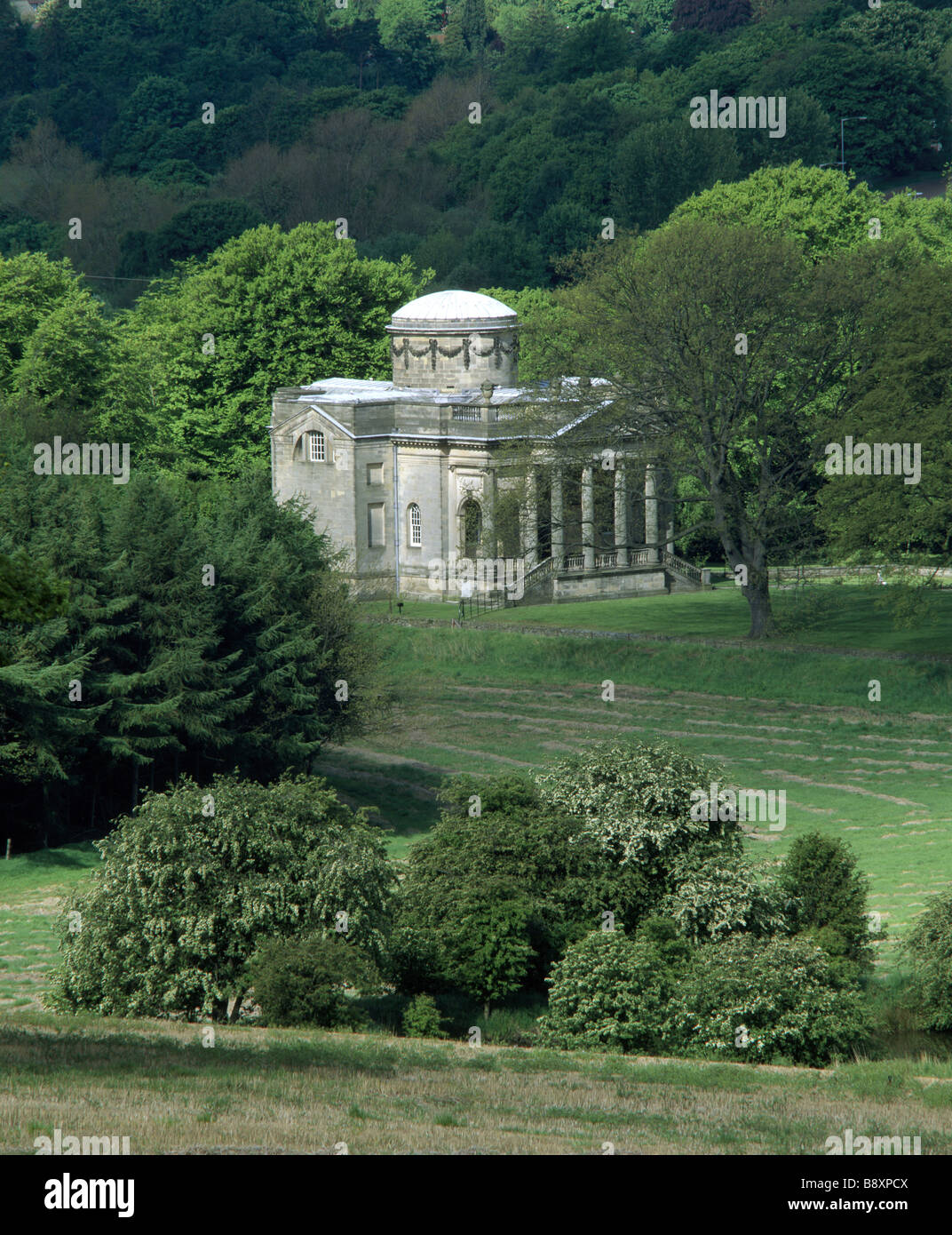 Gibside Chapel and Avenue Stock Photo - Alamy
