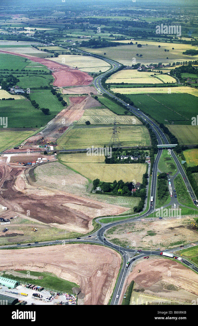 The M6 Toll Motorway Road under construction near Lichfield ...