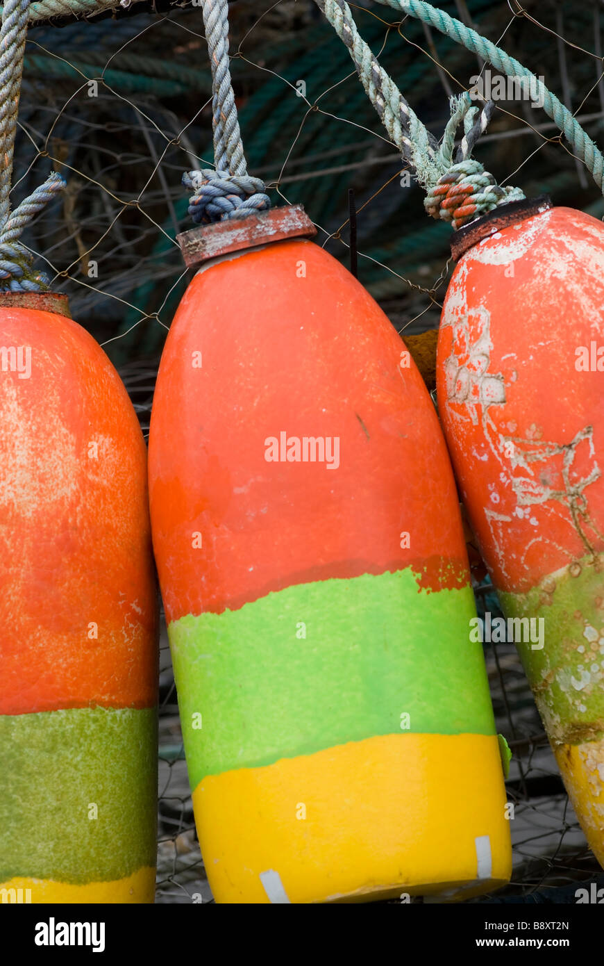 Fishing buoys harbor Stock Photo - Alamy