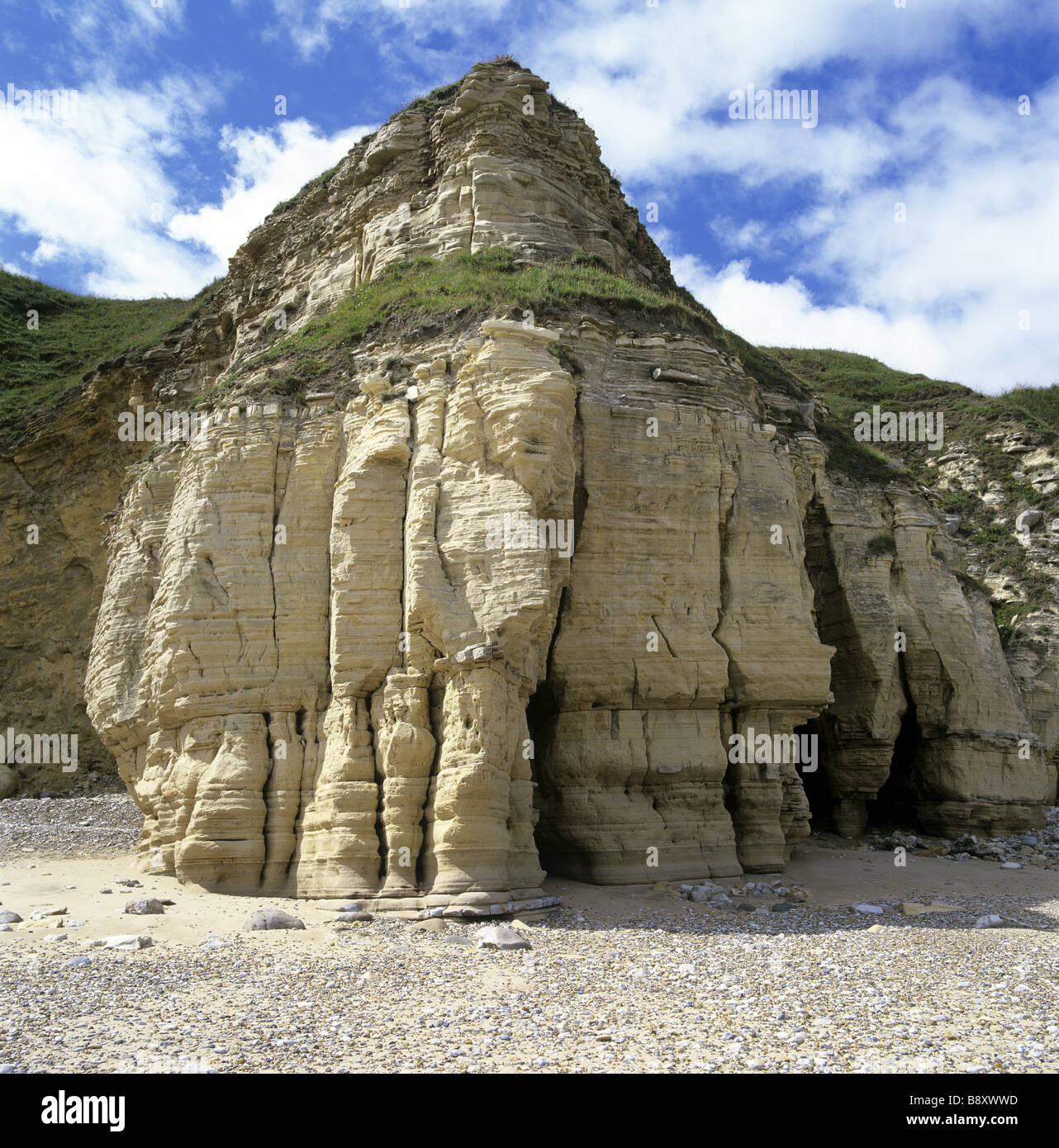 A close-up of the eroded cliffs of Marsden Bay Stock Photo - Alamy