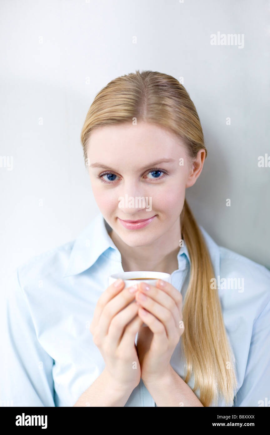 Looking at camera hands cupped smiling food and drink hi-res stock ...