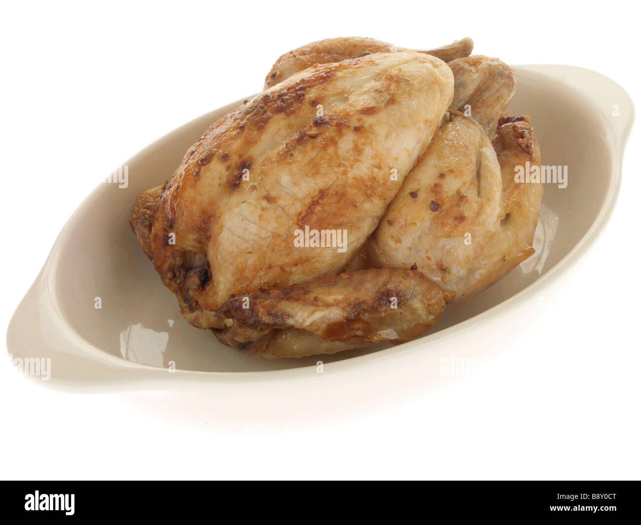 Fresh Roast of Roasted Traditional Sunday Lunch Whole Chicken Against A ...