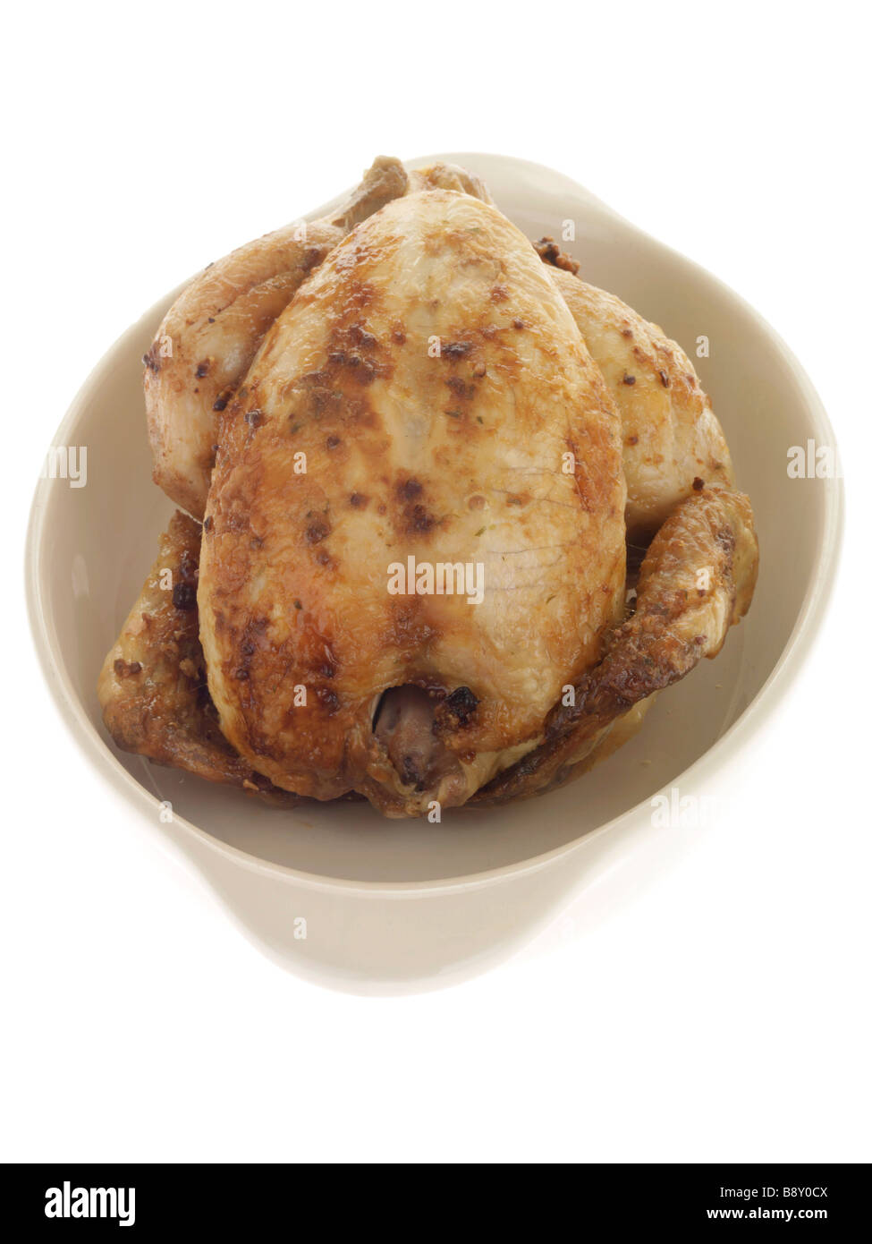 Fresh Roast of Roasted Traditional Sunday Lunch Whole Chicken Against A ...