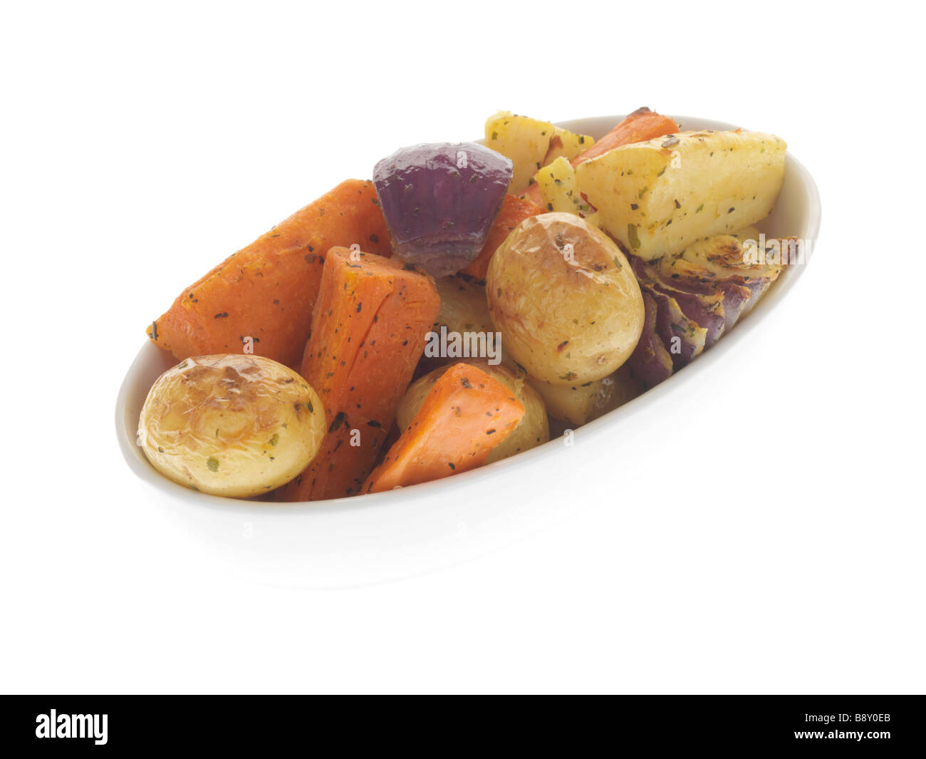 Mixed roast vegetables Cut Out Stock Images & Pictures - Alamy