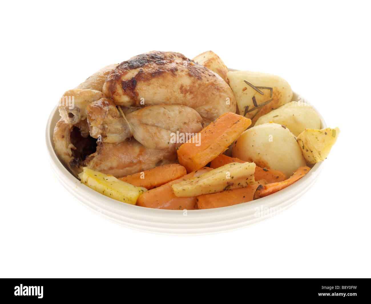 Fresh Authentic Rustic Roast Chicken With Vegetables Meal Isolated ...