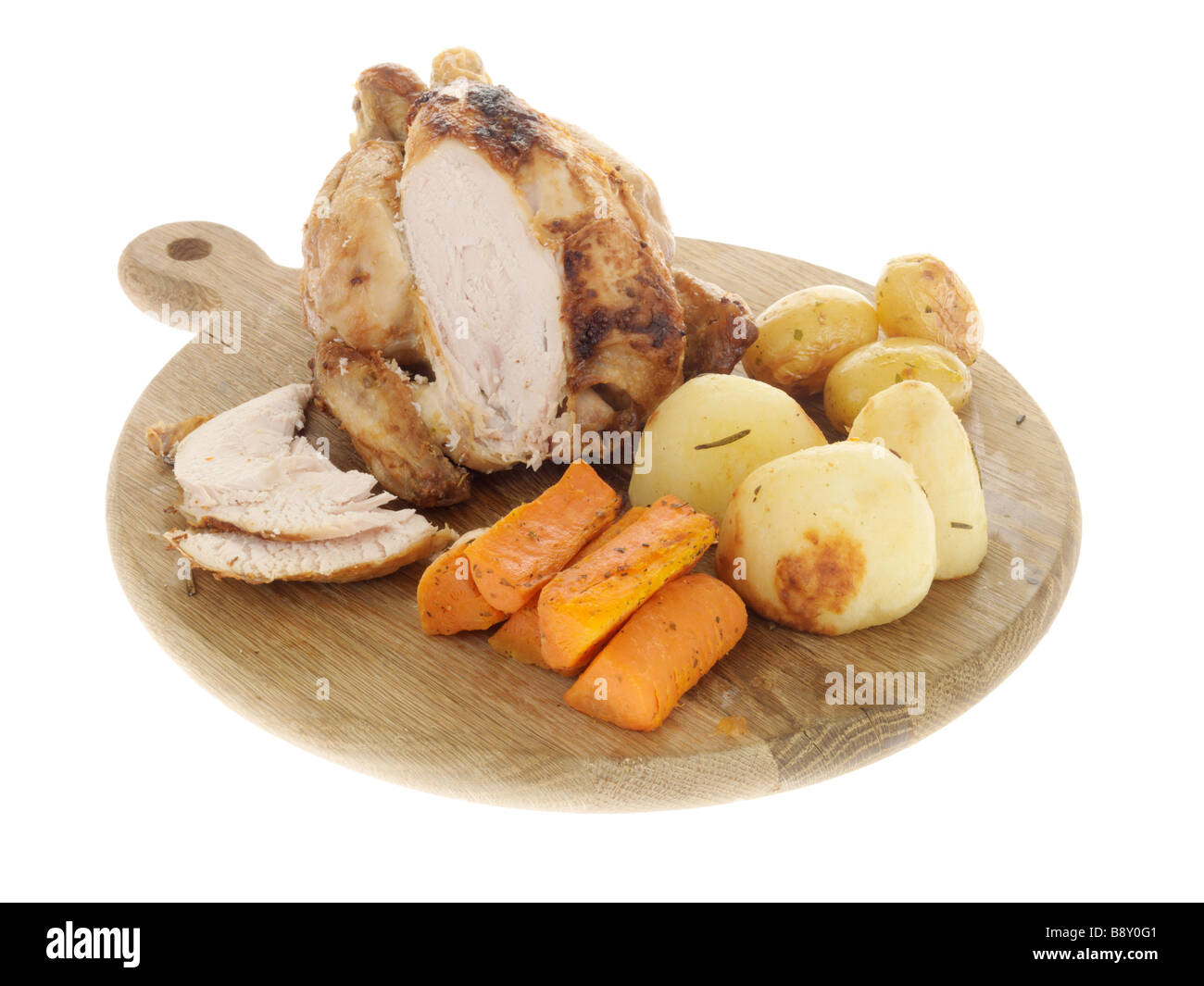 Traditional English Sunday Roast Or Roasted Whole Chicken with A ...