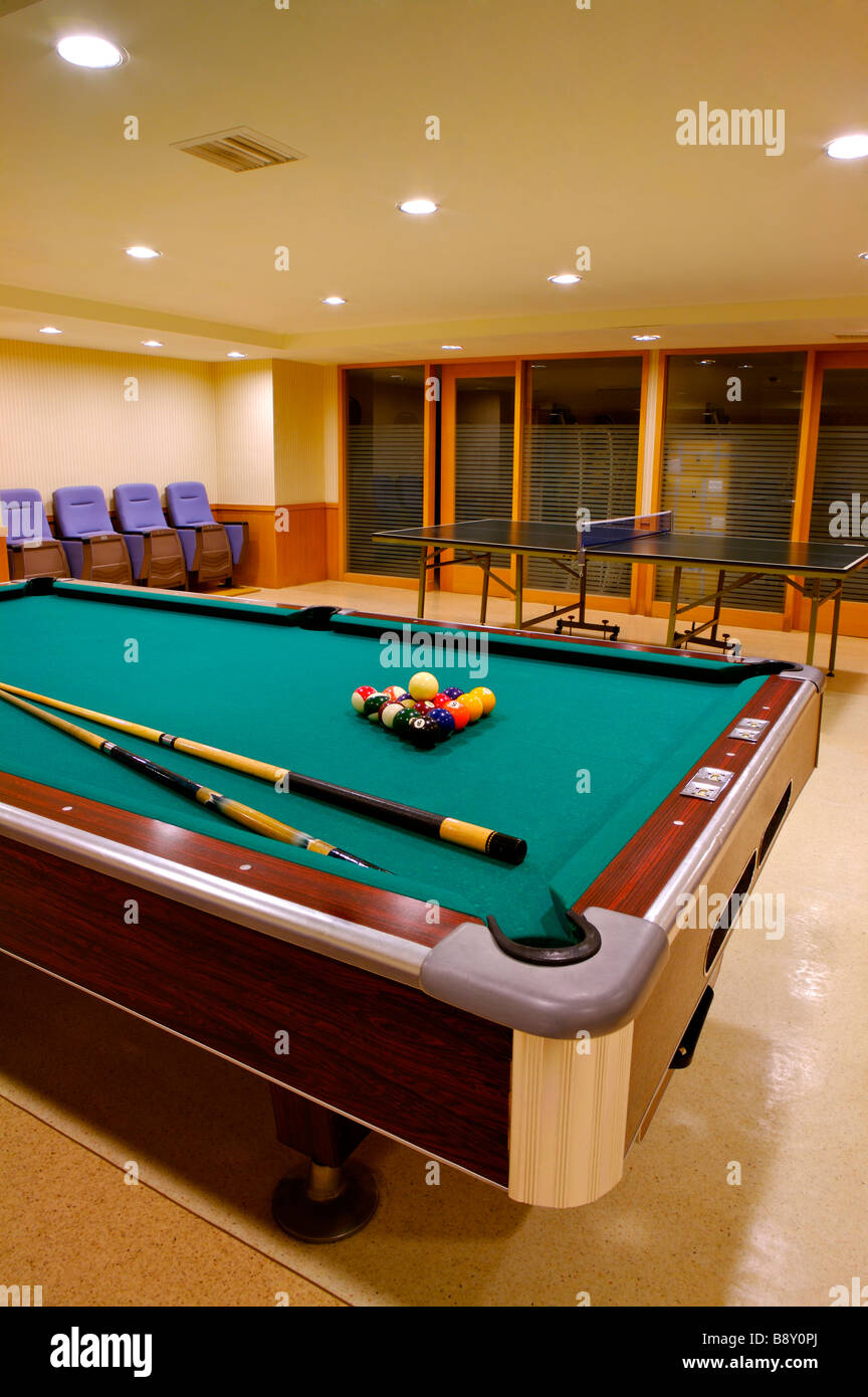 A pool table in the gymnasium Stock Photo - Alamy