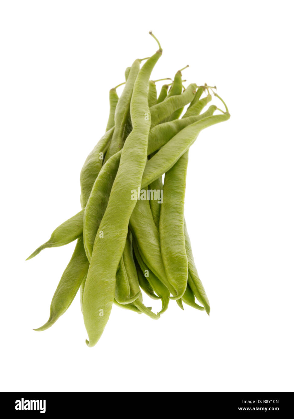 Fresh Healthy Green Runner Beans Vegetable Isolated Against A White ...
